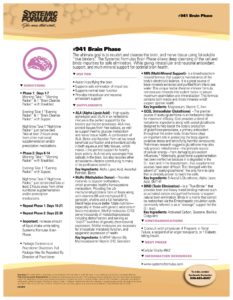 BRAIN PHASE – Systemic Formulas Patient Portal